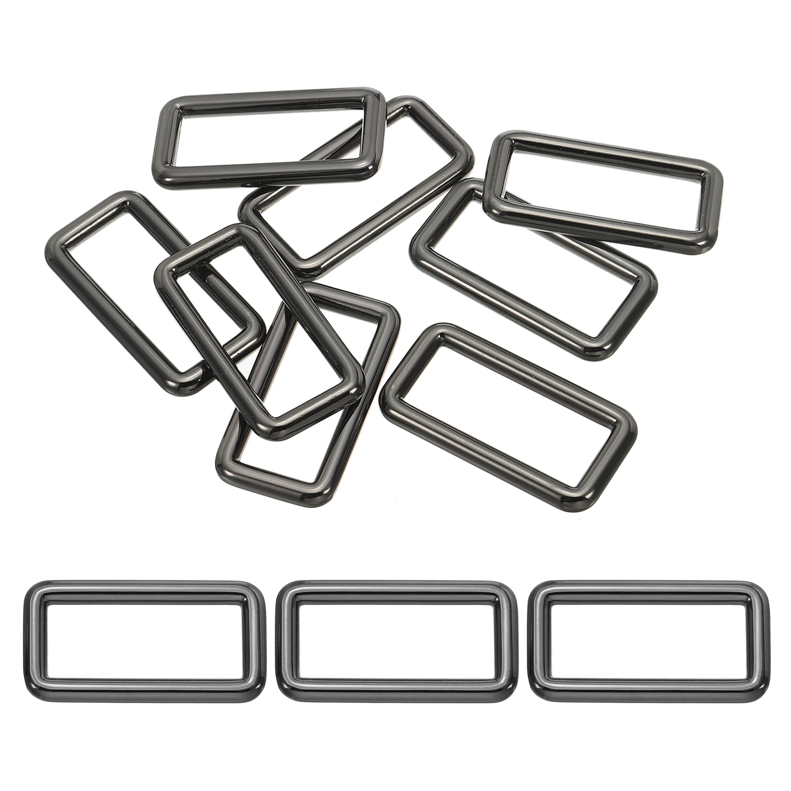 Uxcell lat Metal Rectangle Rings 1-1/2" / 38mm, 8 Pcs Square Loop ...