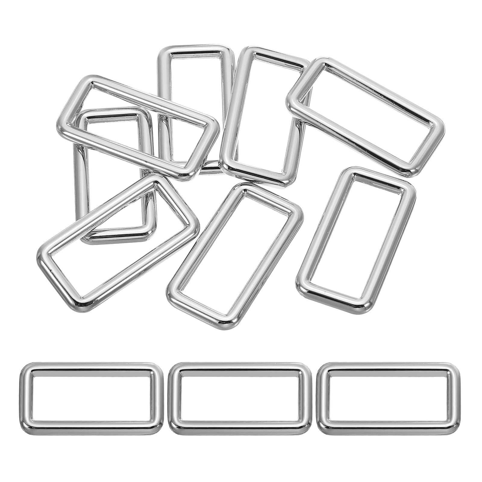 Uxcell lat Metal Rectangle Rings 1-1/2" / 38mm, 8 Pcs Square Loop ...