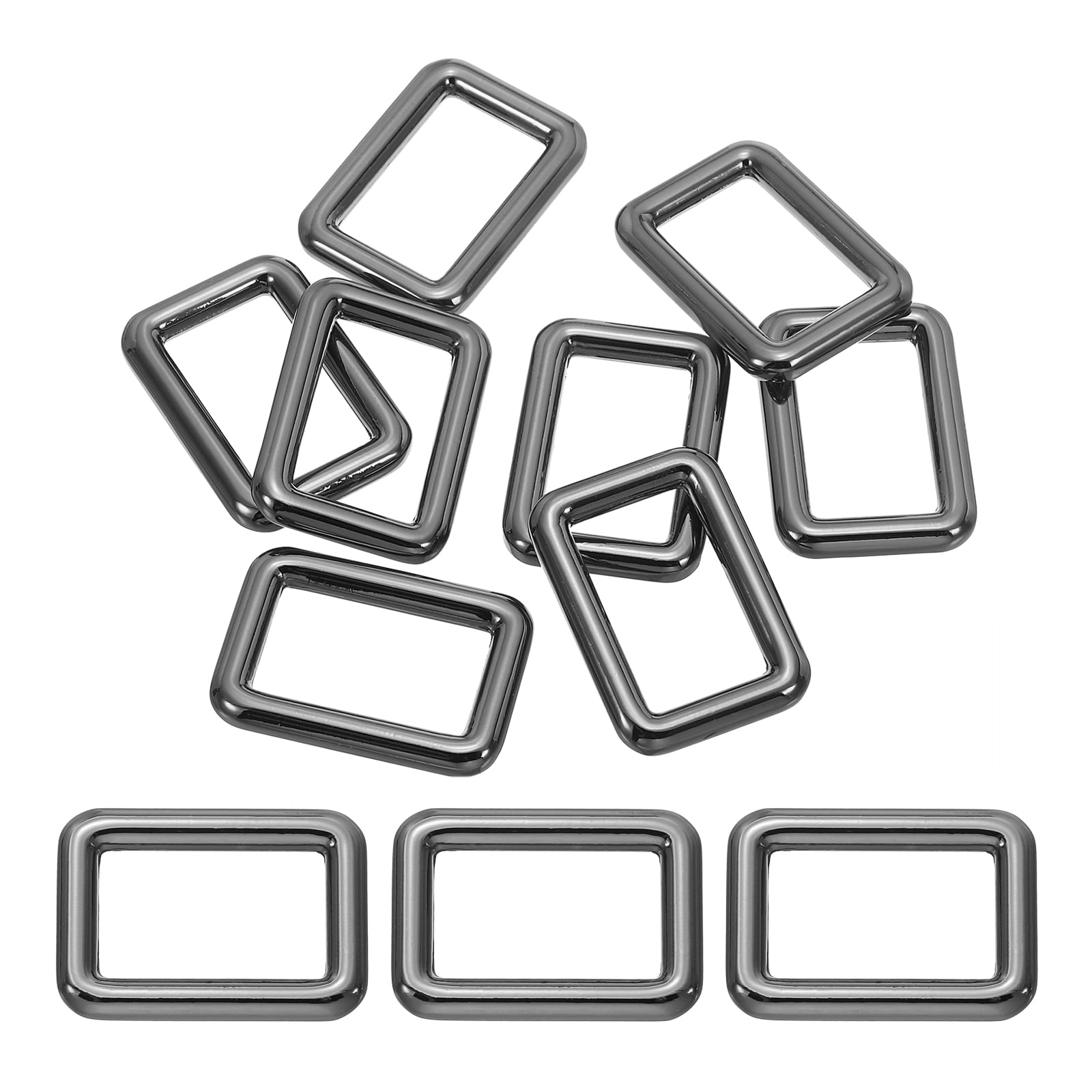 Uxcell lat Metal Rectangle Rings 1" / 25mm, 8 Pcs Square Loop Webbing ...