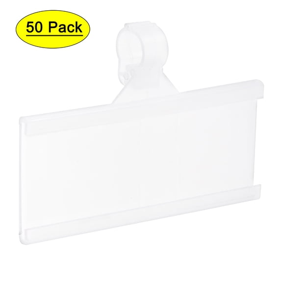 Uxcell Plastic Label Holder, 9mm Shelf Clip, Clear, 76mm x 35mm, Pack ...