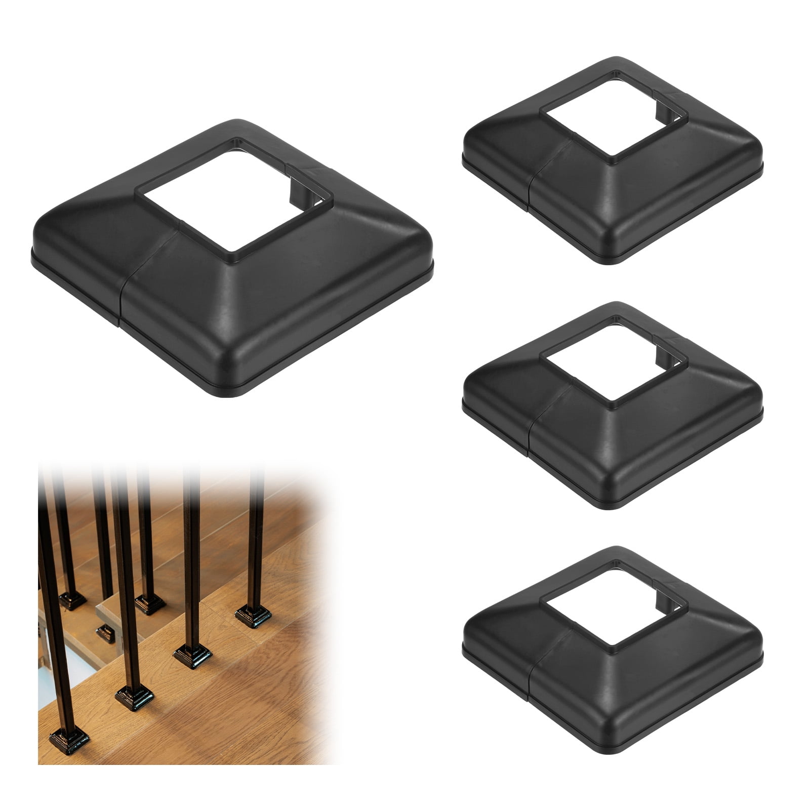 Uxcell uxcell 4-Pack Post Base Cover, Fits 2"x 2" PVC Post Skirt Split ...