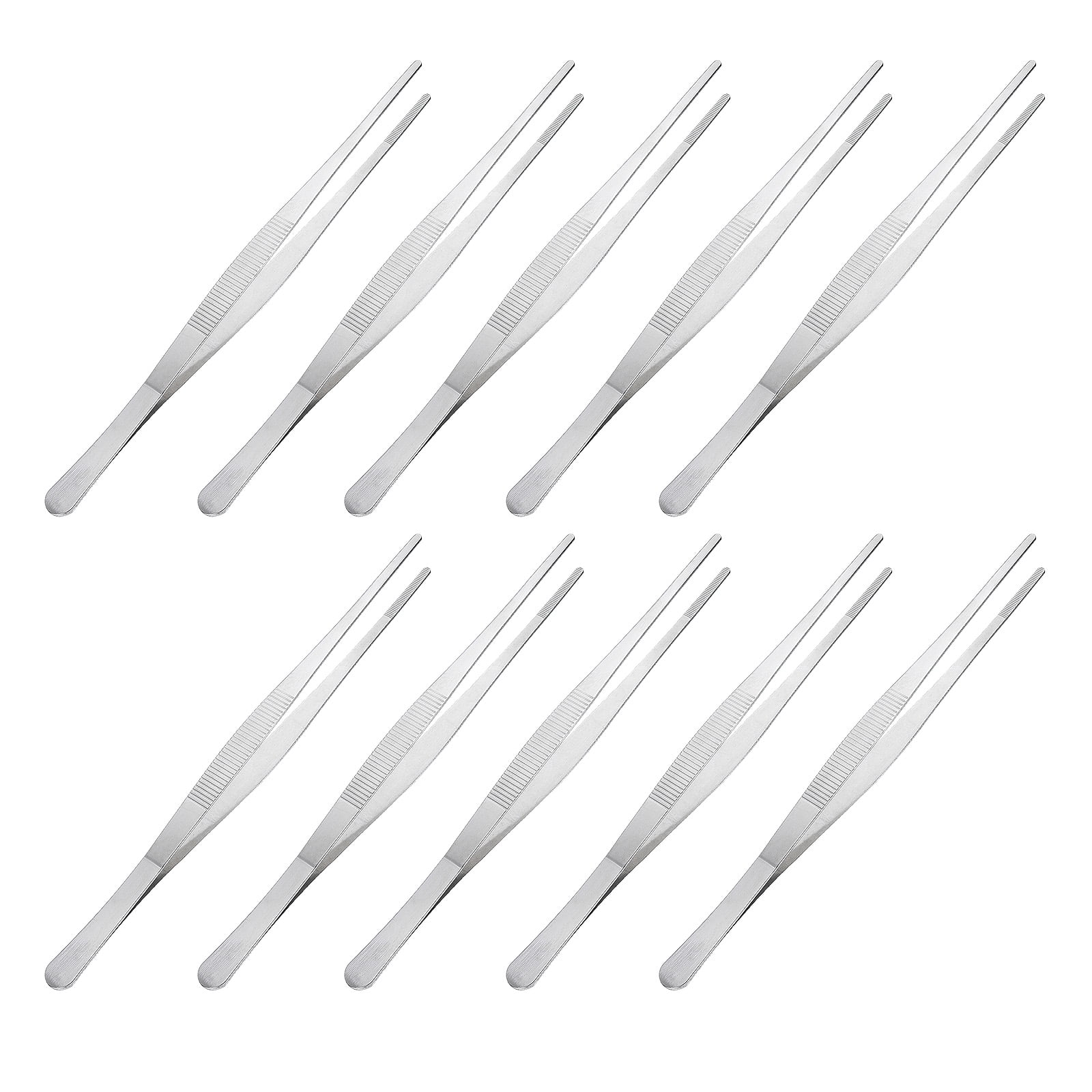 Uxcell10 Pcs 9.8-Inch Stainless Steel Straight Blunt Tweezers with ...