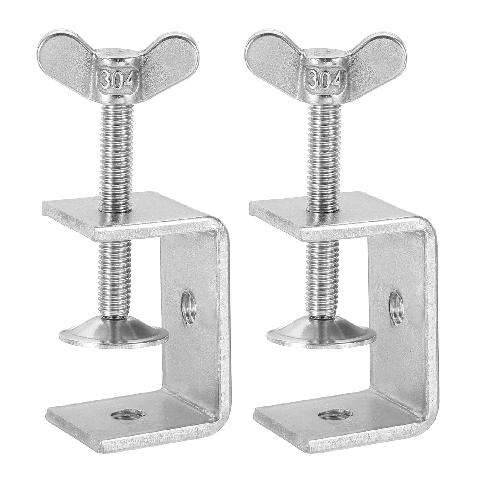 Uxcell2 Pcs Carbon Steel C Clamps 45mm Square Galvanized Mini Tiger ...