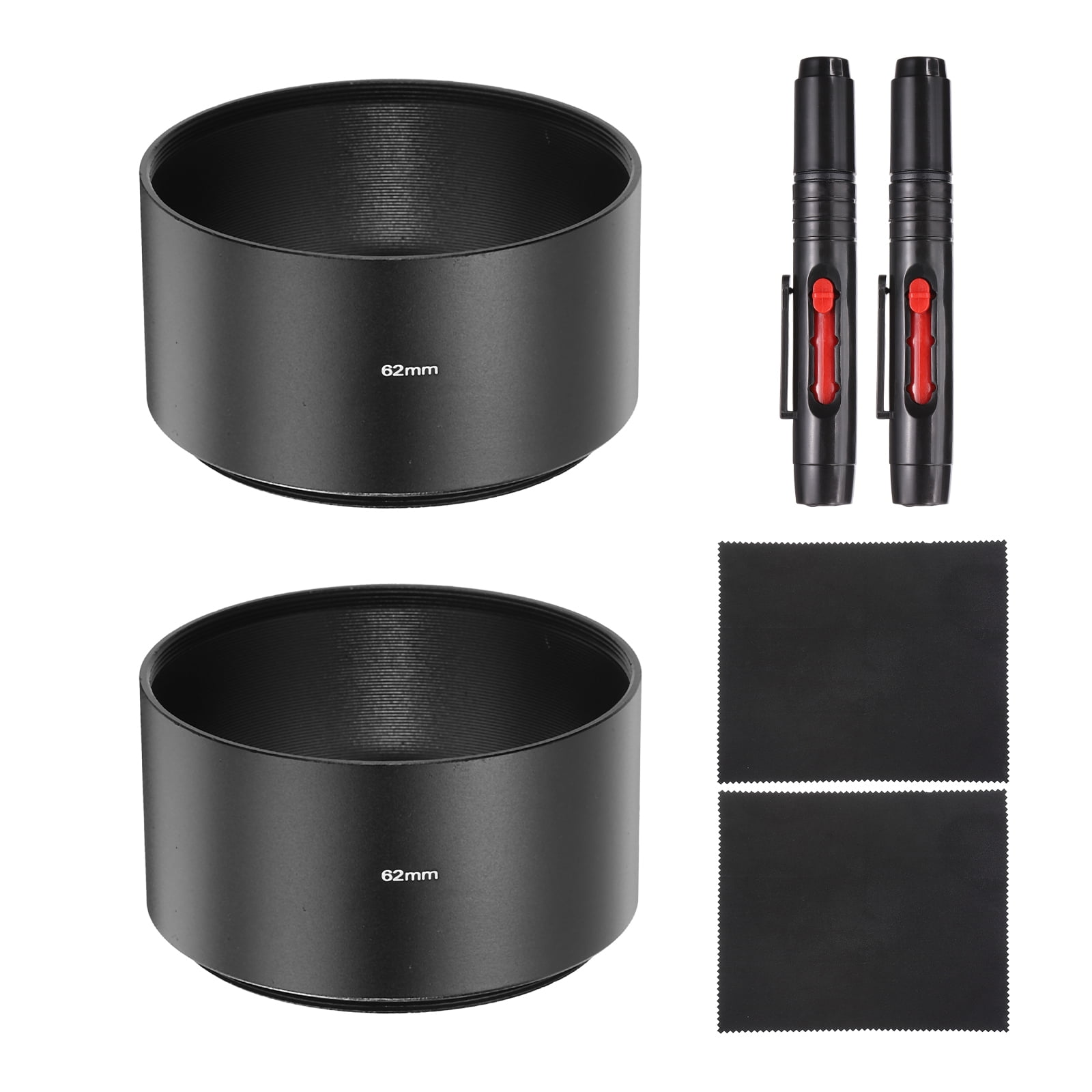 Uxcell2 Pcs Lens Hood Shade, 62mm Long-focus Screw-in Rubber Camera Cap ...