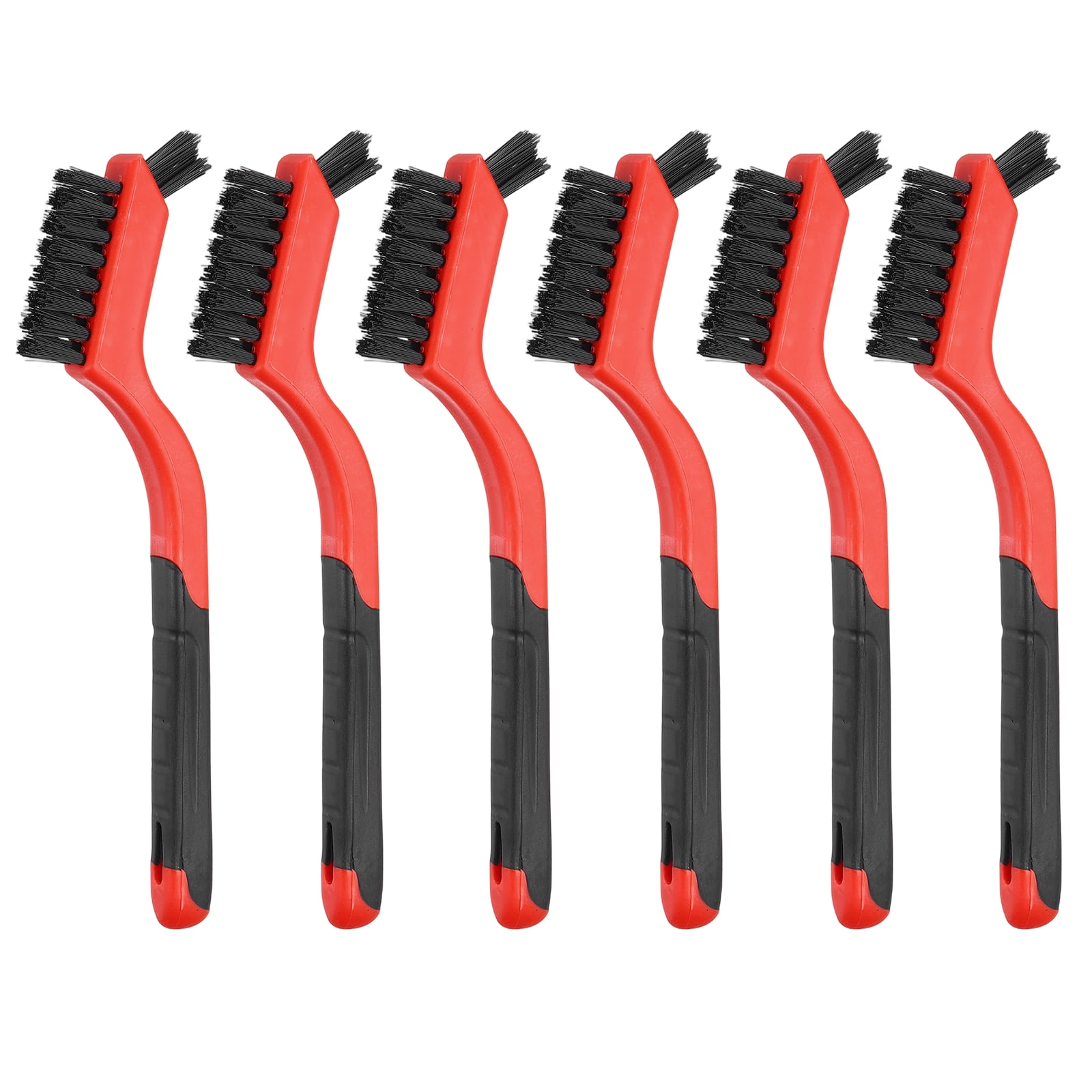 Uxcell6pcs Wire Brushes Nylon Cleaning Brushes with Curved Handle Grip ...