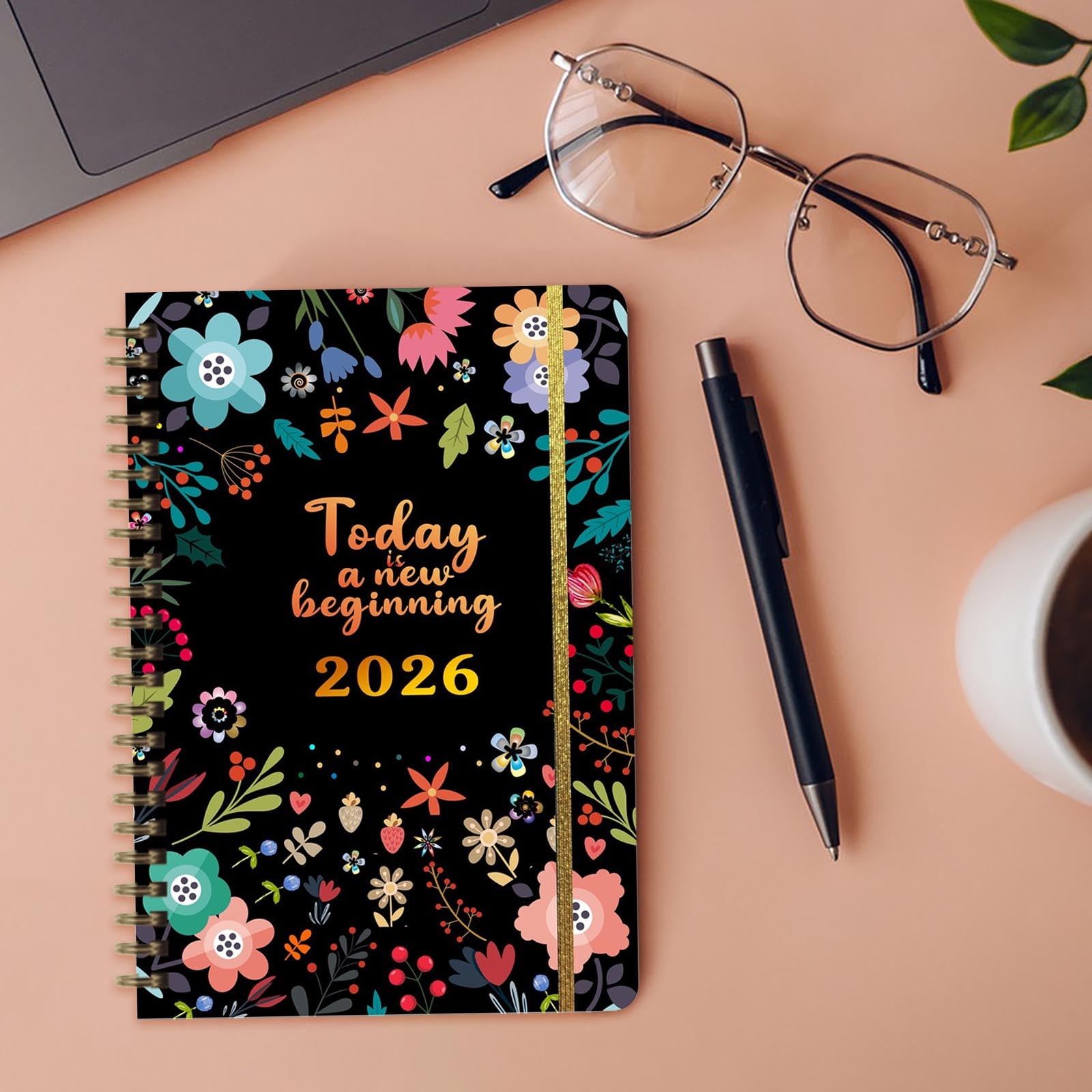 Uxgjfwu 2026 English Planner Notebook, Spiral Bound Annual Planning ...