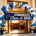 Uxgjfwu Congrats Class of 2026 Banner, Blue Glitter Graduation Party ...