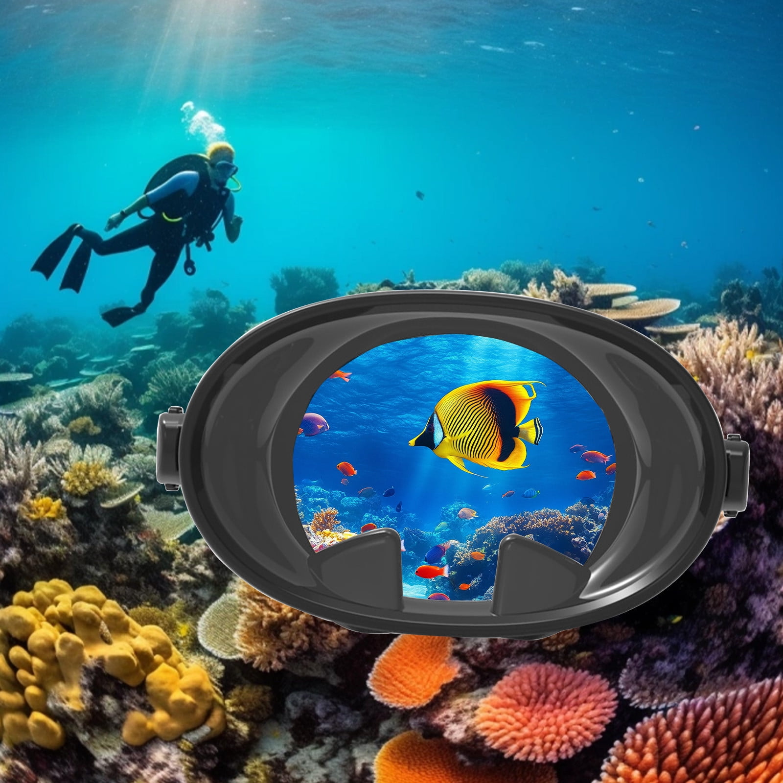 Uxgjfwu Diving Mask Professional Snorkeling Goggle with 180 Degree Wide ...