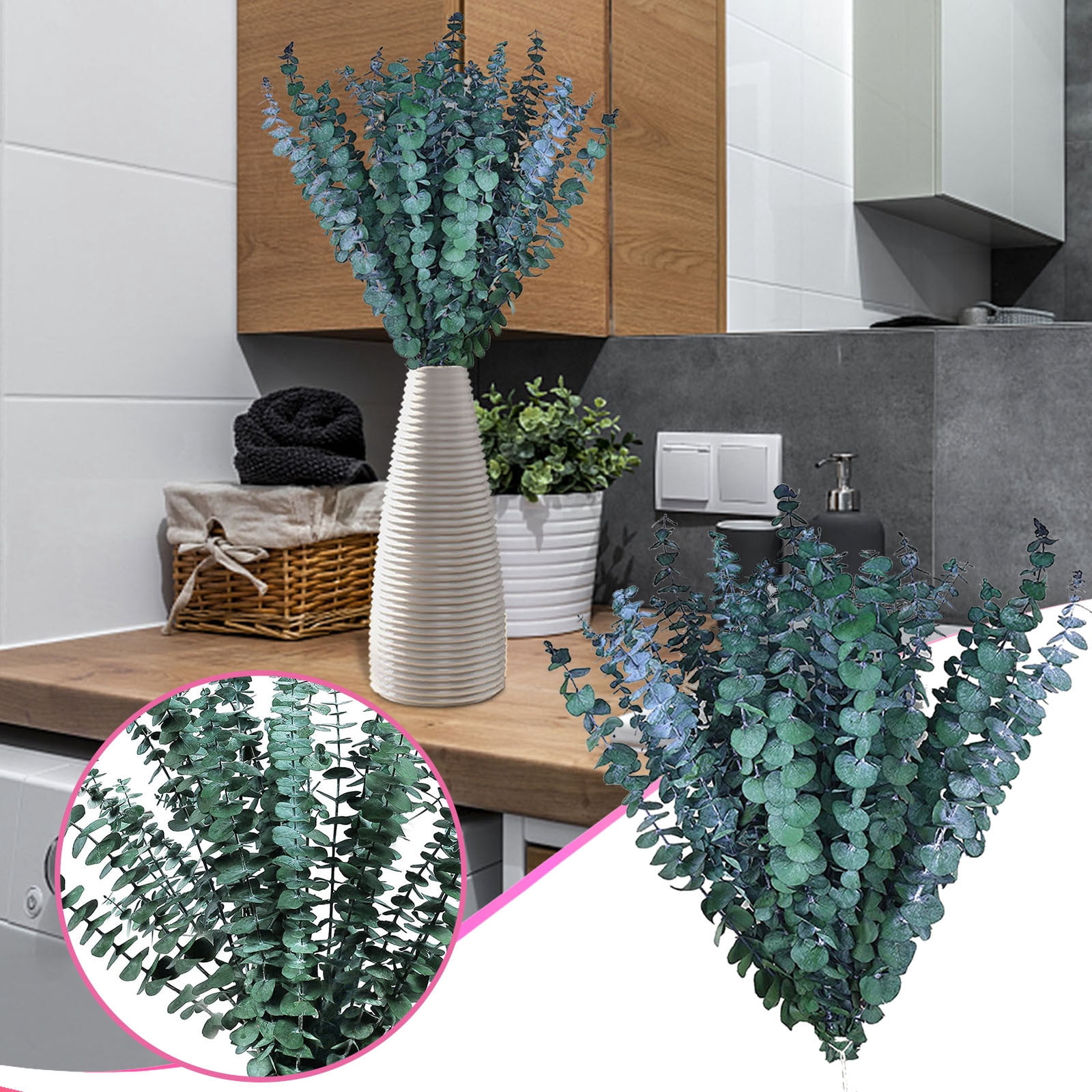 Uxgjfwu Dried Eucalyptus Leaves Bundle Preserved Floral Arrangement ...