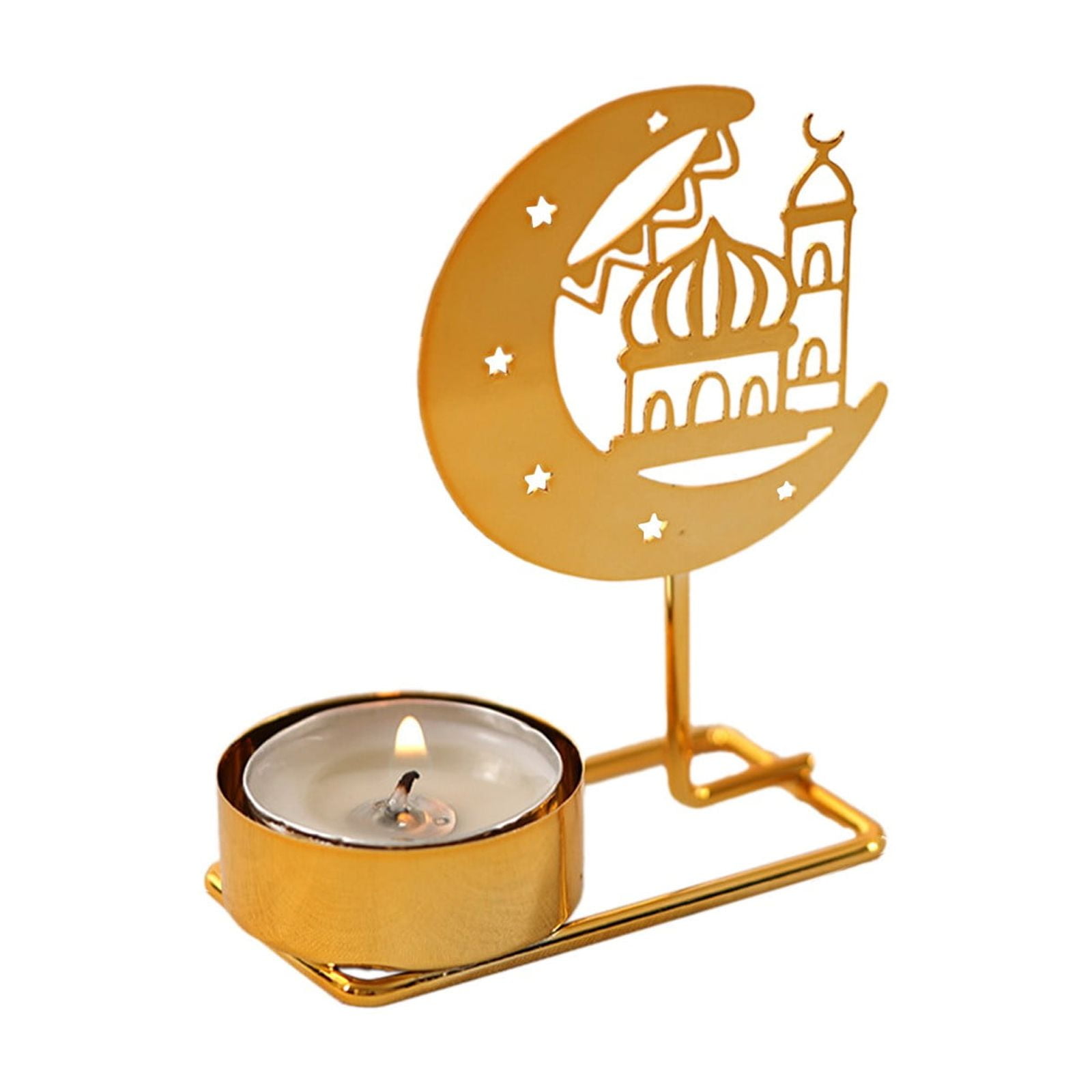 Uxgjfwu Eid Mubarak Decorations, Ramadan Kareem Moon Shaped Candle ...