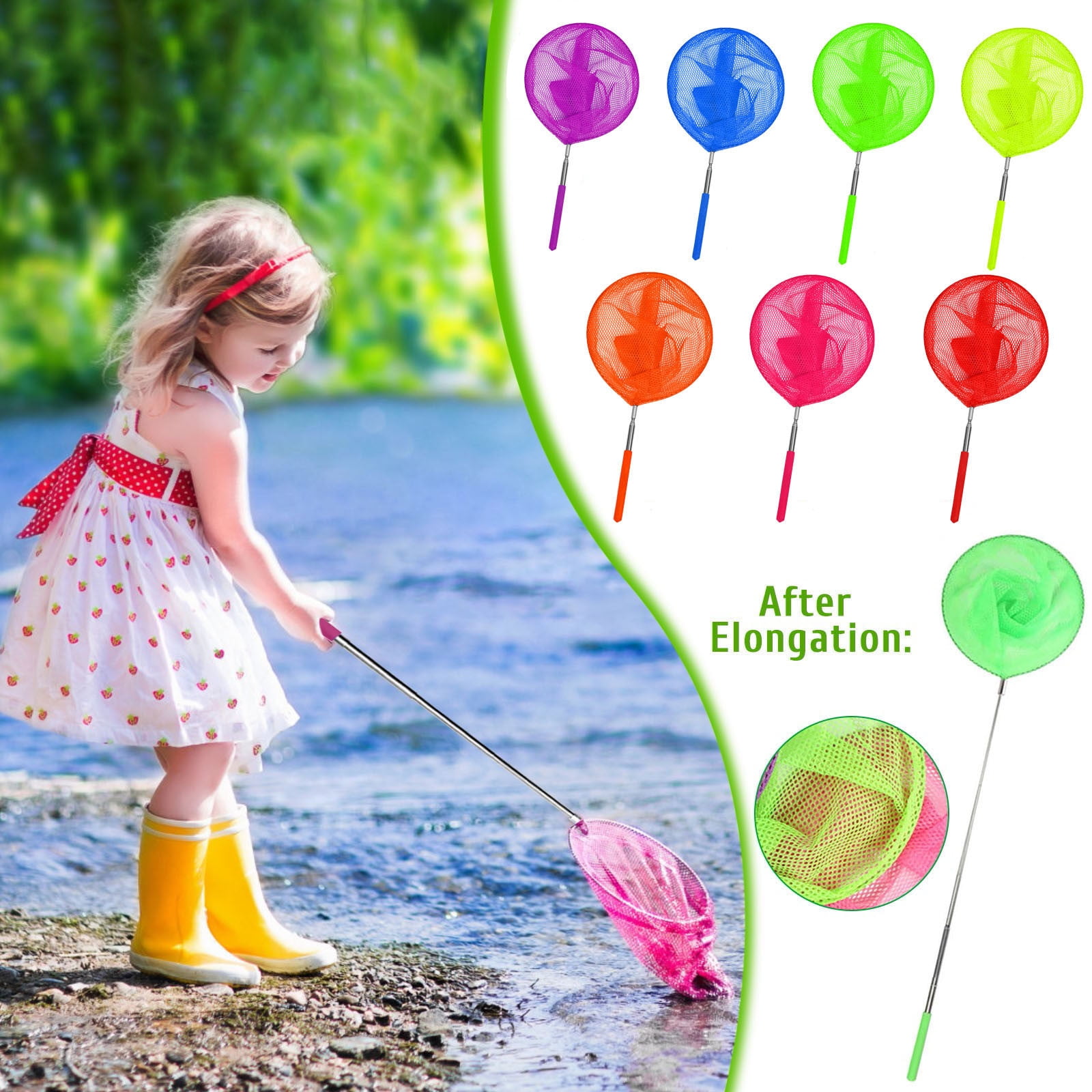Uxgjfwu Fishing Net Telescopic Stainless Steel, Kids Shrimp Catching ...