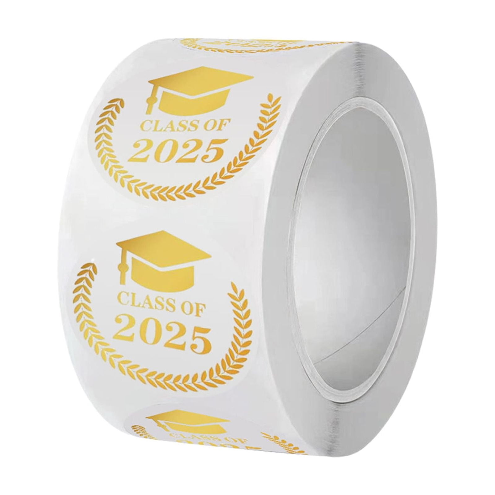 Uxgjfwu Graduation Stickers 500 Pcs, Transparent Gold Foil Round Seals ...