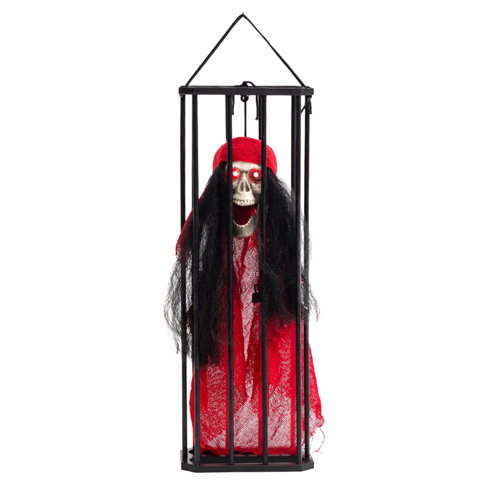 Uxgjfwu Prison Cage, Stretching Ghost Skeleton Prop Halloween Hanging ...