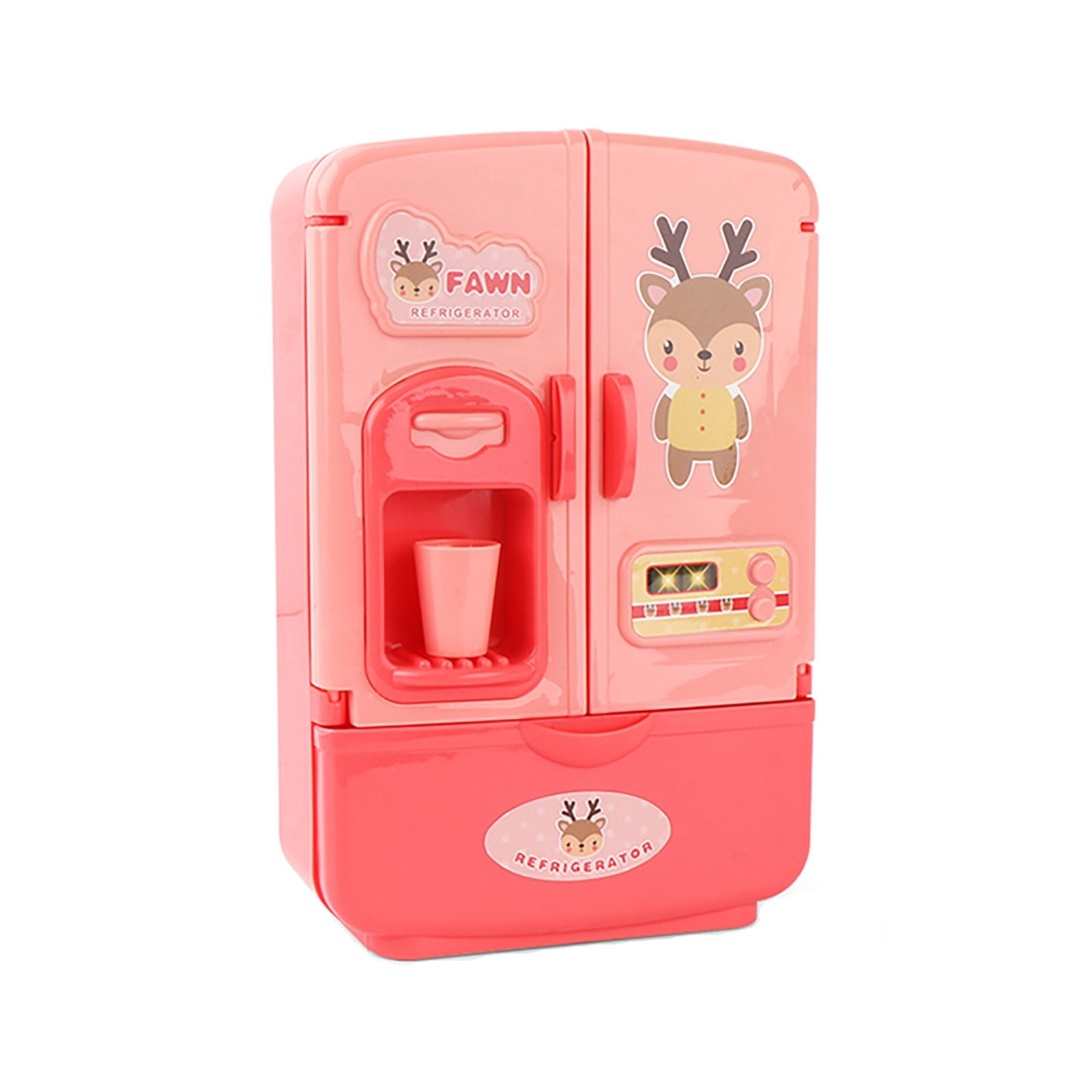 Uxgjfwu Kids Play Kitchen Refrigerator Toy - 7.5" Pretend Fridge with ...