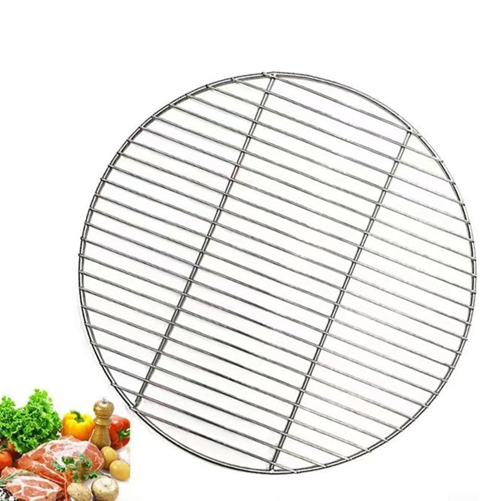 Uxgjfwu Round BBQ Grill Grate, Camping Picnic Baking Tray for Charcoal ...