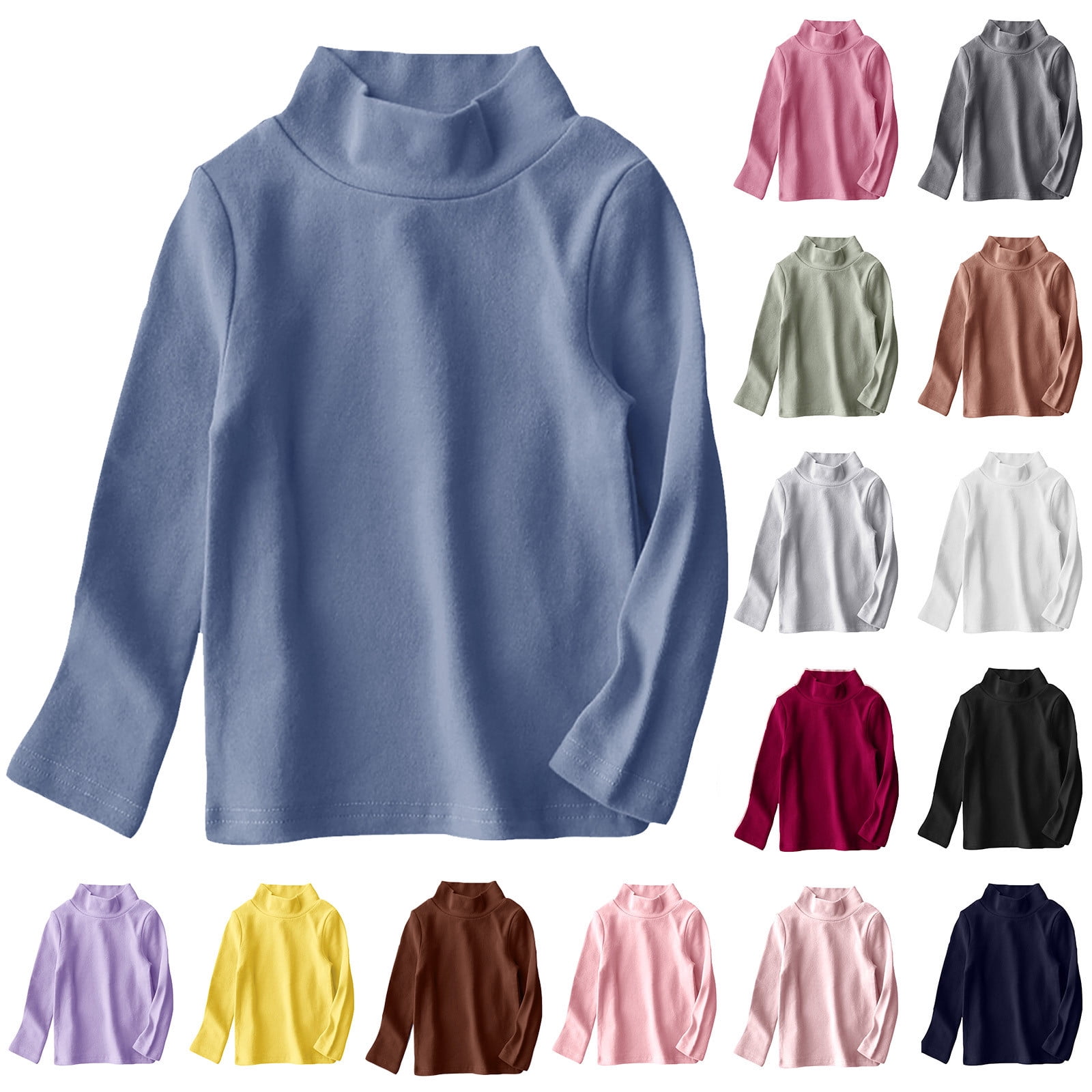 Uxgjfwu Toddler Long Sleeve Shirts Kids Casual Mock Neck Shirts ...