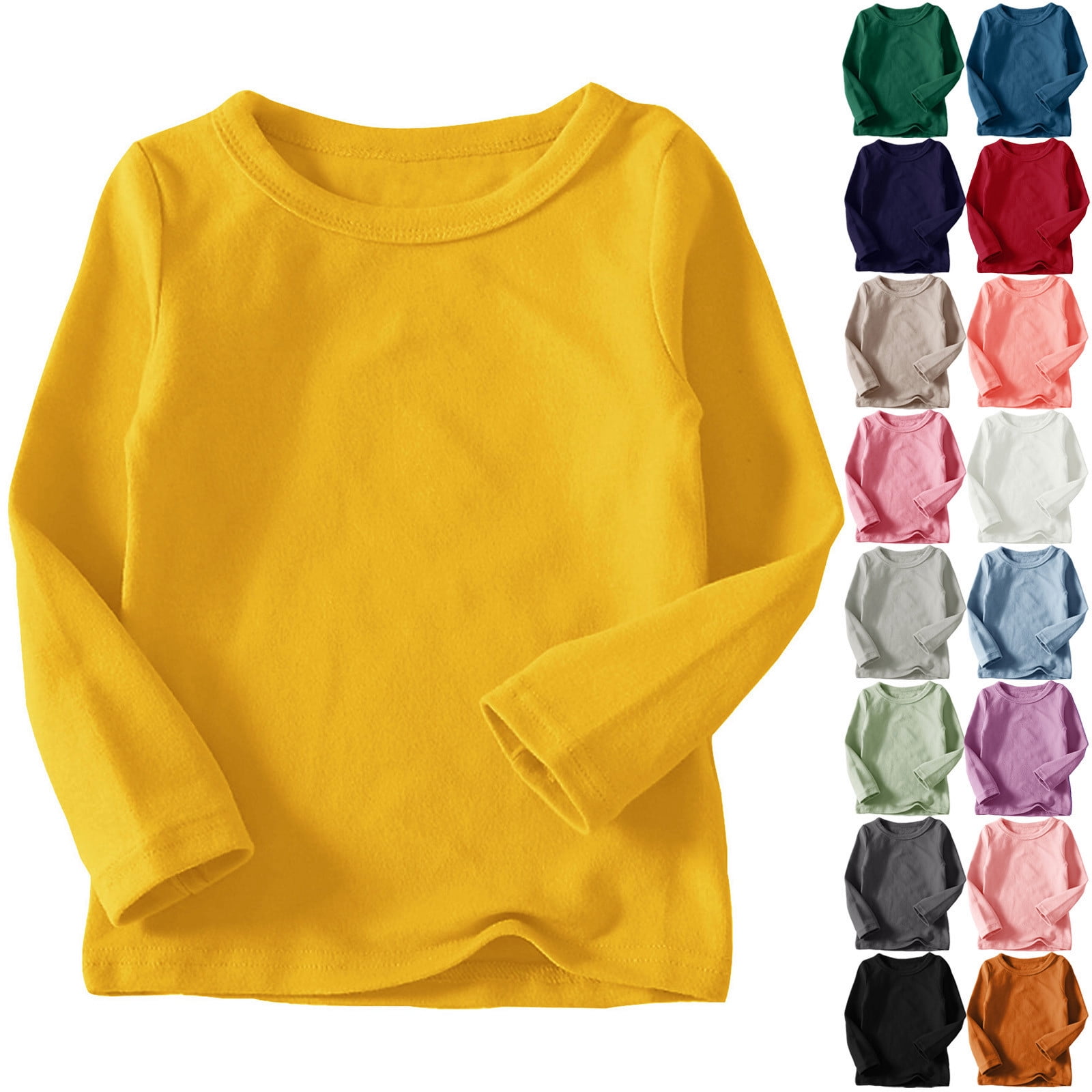 Uxgjfwu Toddler Long Sleeve Shirts Kids Casual Pullover Boys and Girls ...