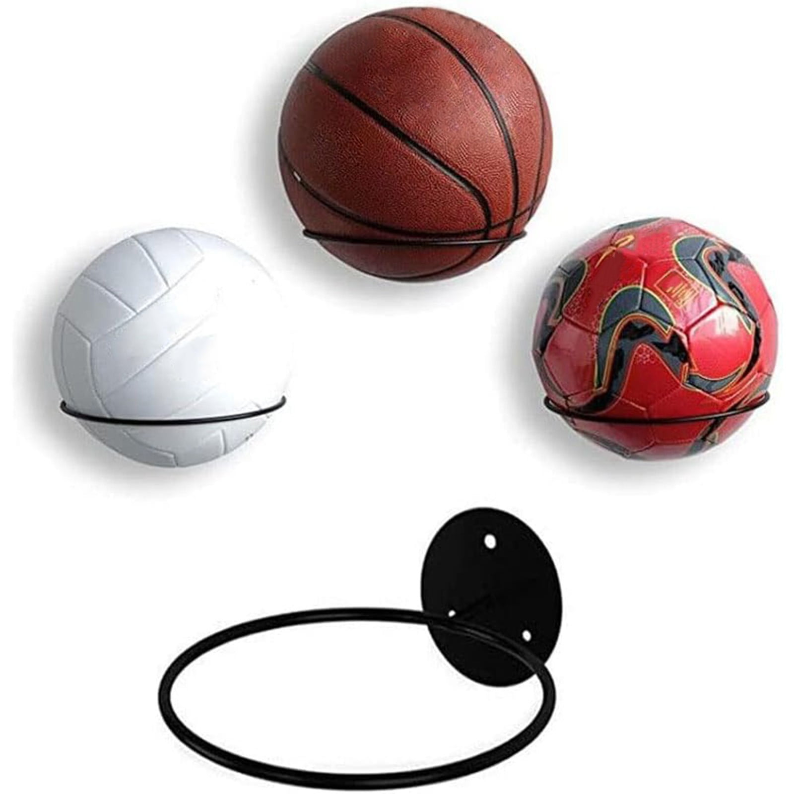 Uxgjfwu ‌Wall-Mounted Ball Rack - Iron Storage Unit for Basketball and ...