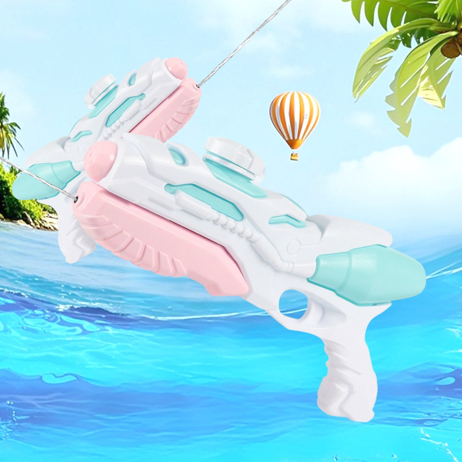 Uxgjfwu Water Guns for Kids, Double Nozzle Compressed Air Pull Out ...