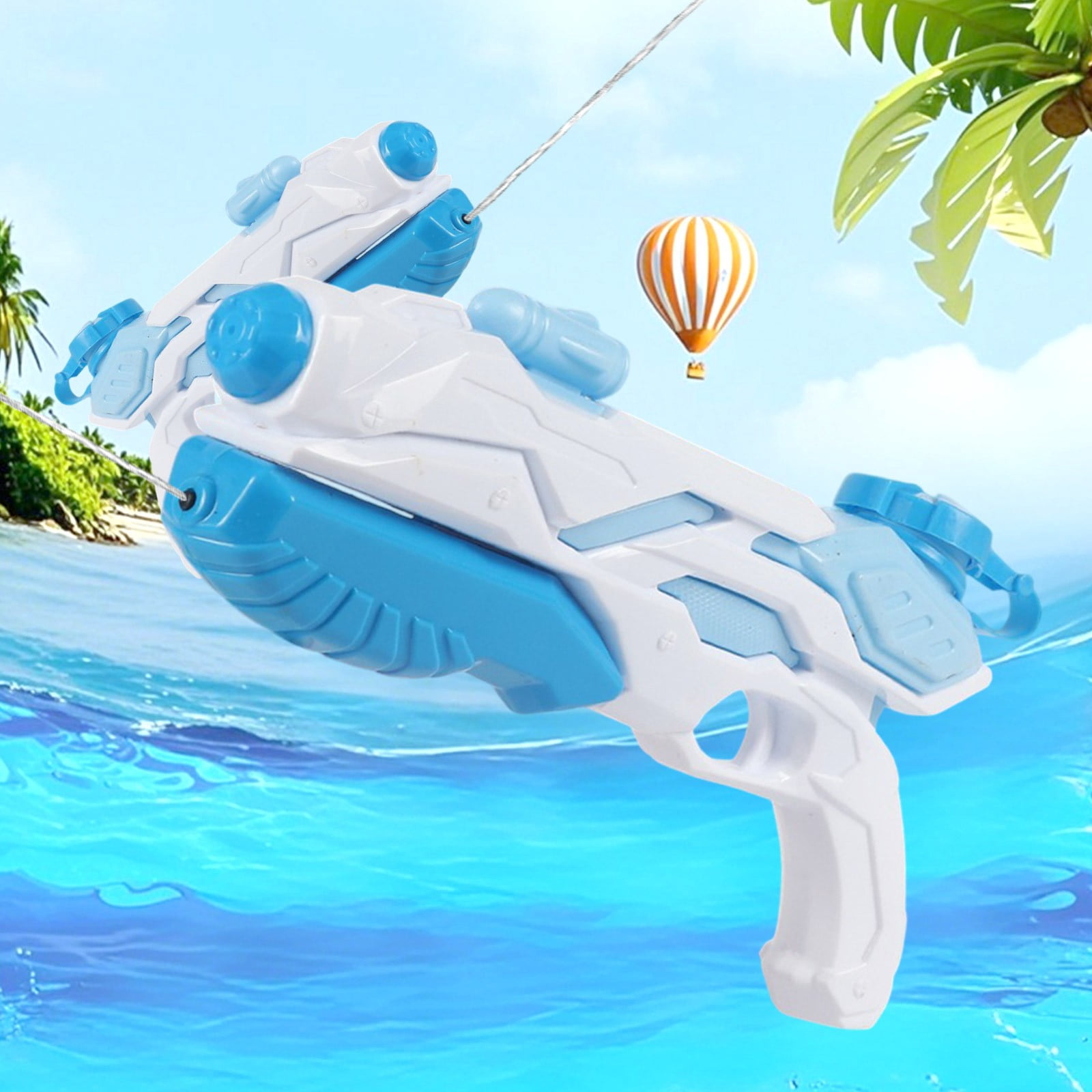 Uxgjfwu Water Guns for Kids, Double Nozzle Compressed Air Pull Out ...