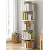 "Bimiti 5-Tier Rotating PVC Bookshelf, 20 Shelves Book Tower, Spinning ...