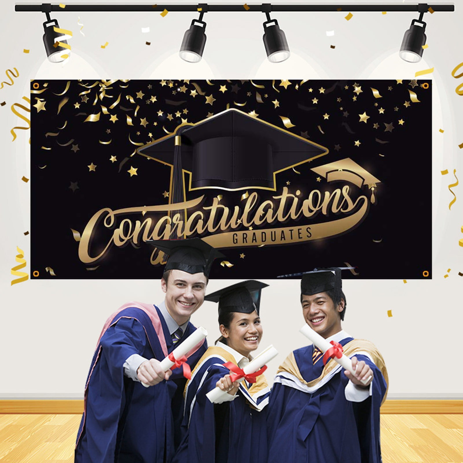 Uysin 2022 Graduation Background Banner 70 "x 36" Green Graduation ...