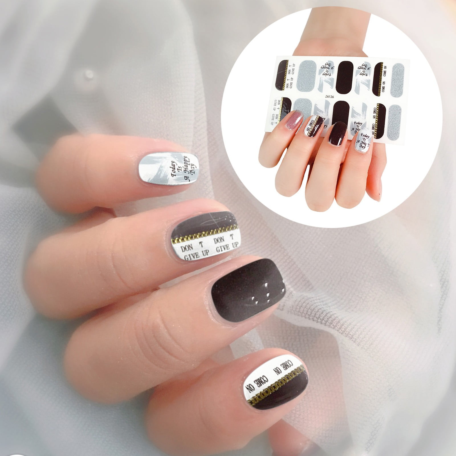 Uytogofe Diy Finger Nail Stickers Full Wraps Nail Polish Stickers Nail ...