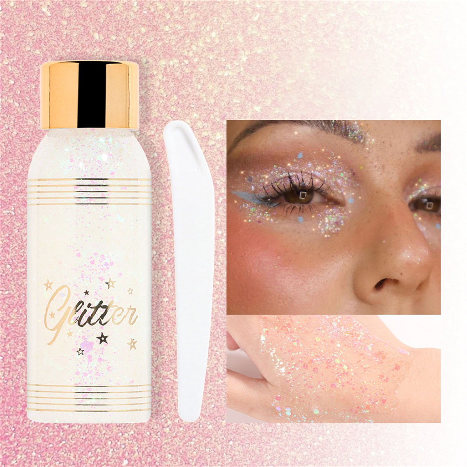 Uytogofe Glitter Eye Shadow Sequin Gel Scale Face Body Lotion Stage