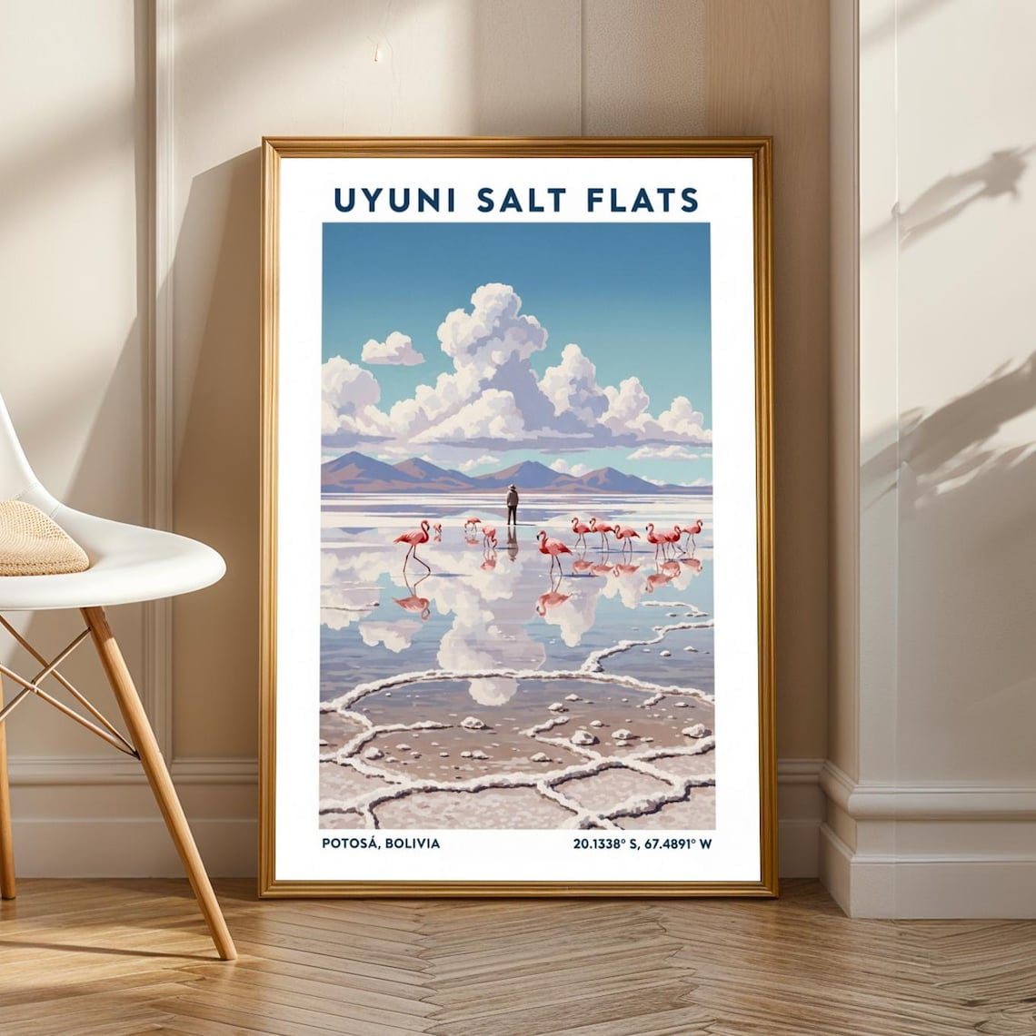Uyuni Salt Flats Art Print: Bolivia Travel Landscape, Unframed Poster ...