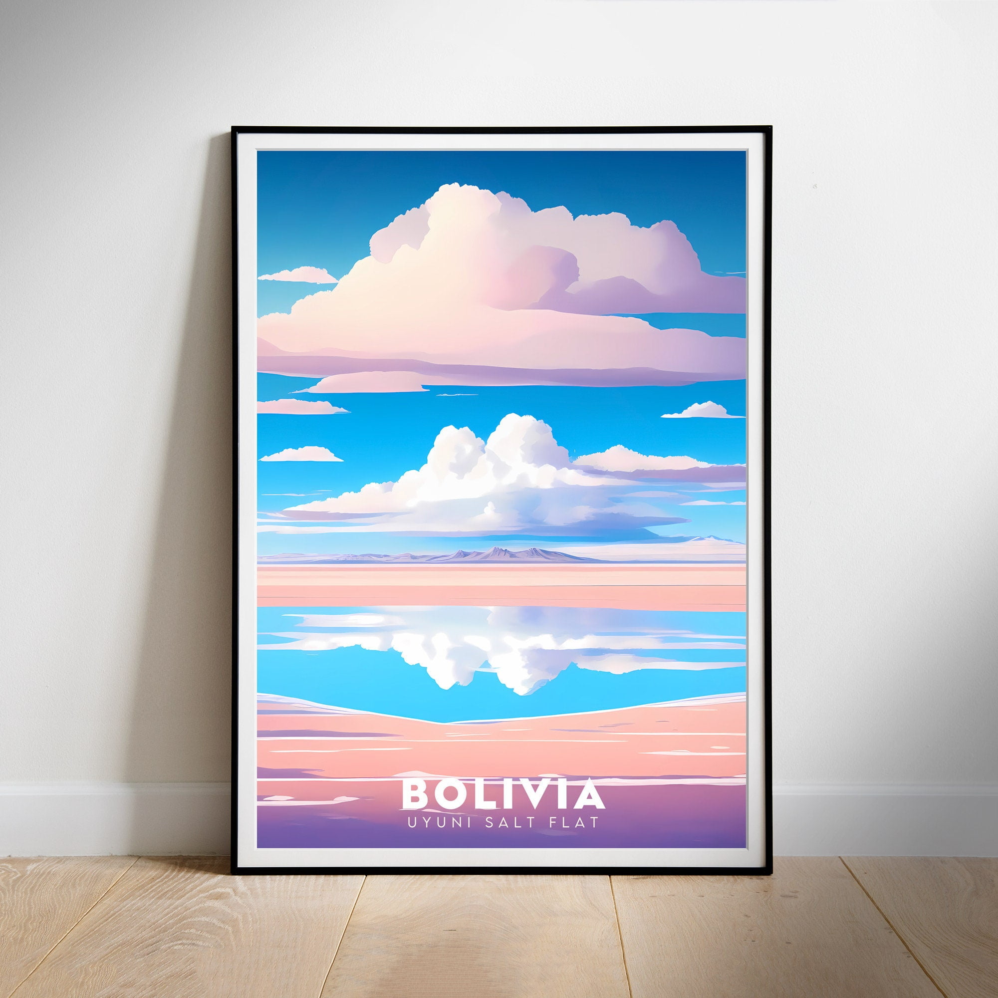 Uyuni Salt Flats Bolivia Poster – Travel Wall Art Print, Instant Home ...