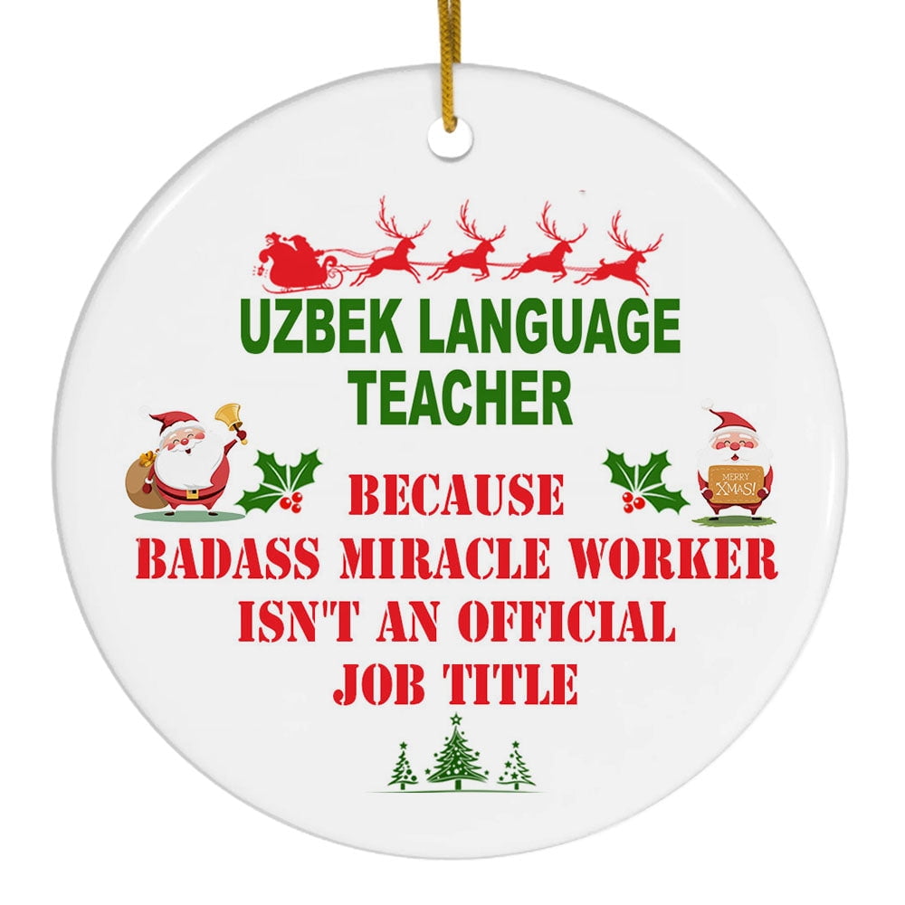 Uzbek Language Teacher Christmas Ornaments 2025, Christmas Tree Decor ...