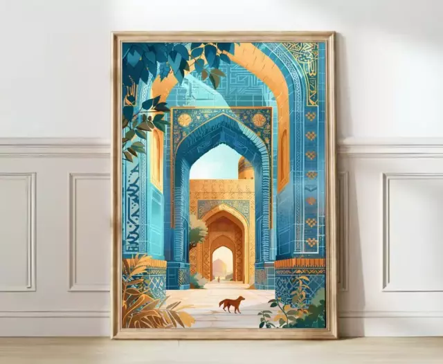 Uzbekistan Print Samarkand Illustration Uzbekistan Poster Samarkand ...