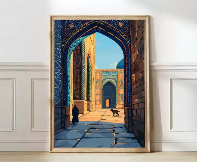 Uzbekistan Print Samarkand Illustration Uzbekistan Poster Samarkand ...