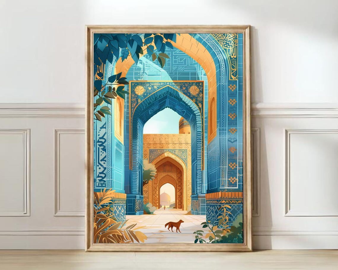 Uzbekistan Print Samarkand Illustration Uzbekistan Poster Samarkand ...