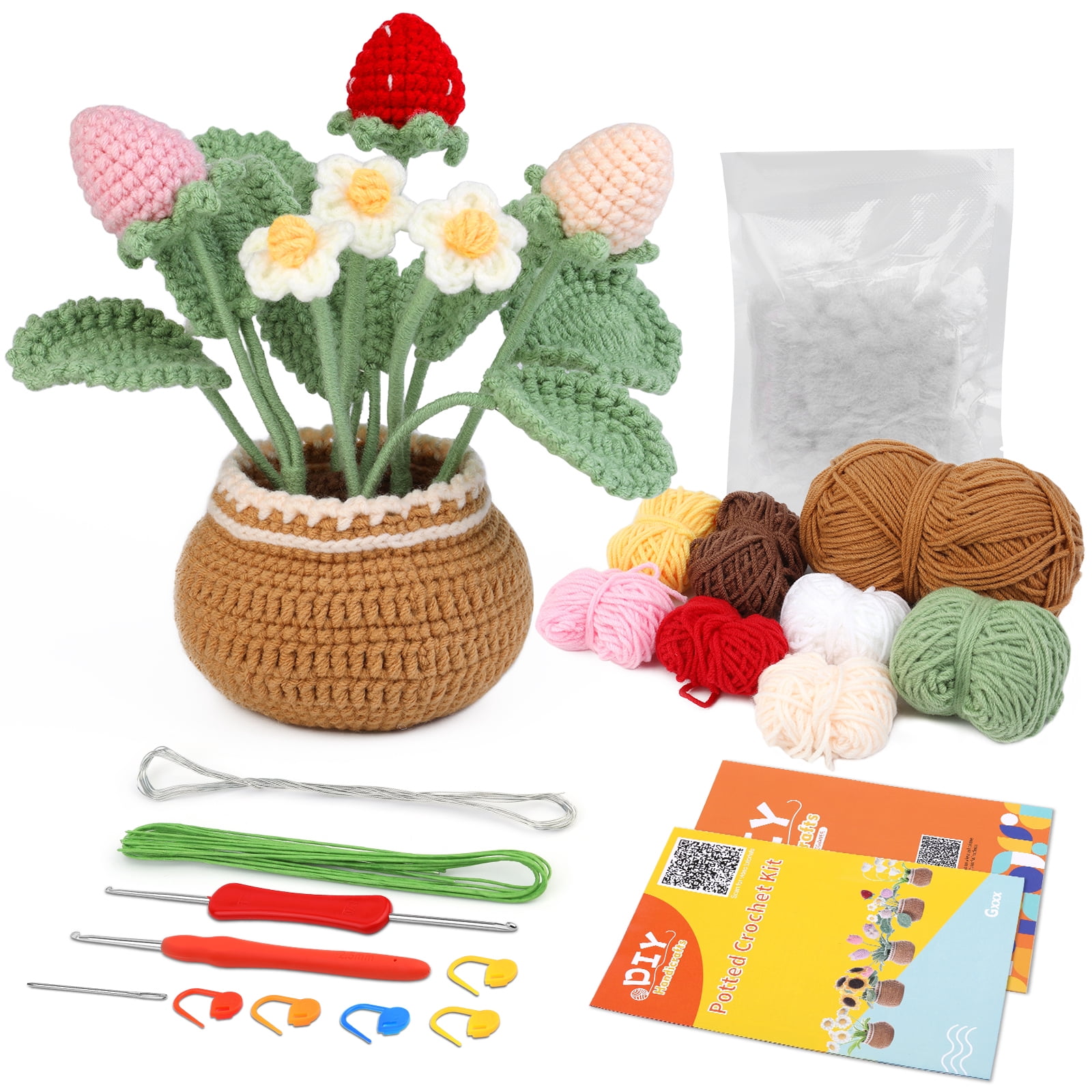 UzecPk Beginners Crochet Kit, Cute Flower Crochet Kit for Beginers and ...