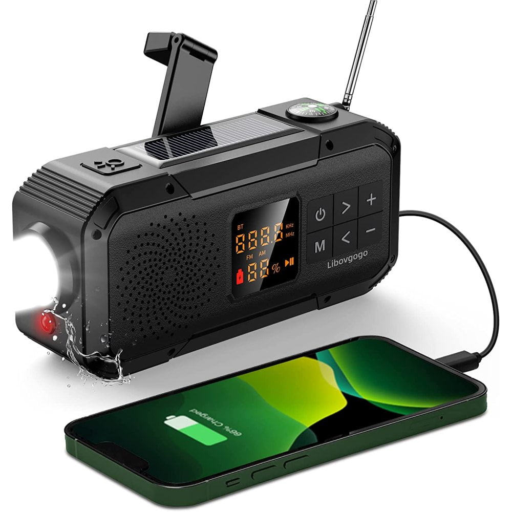 Uzoli Crank Radio Emergency Radio Solar Radio Portable Dynamo Radio ...