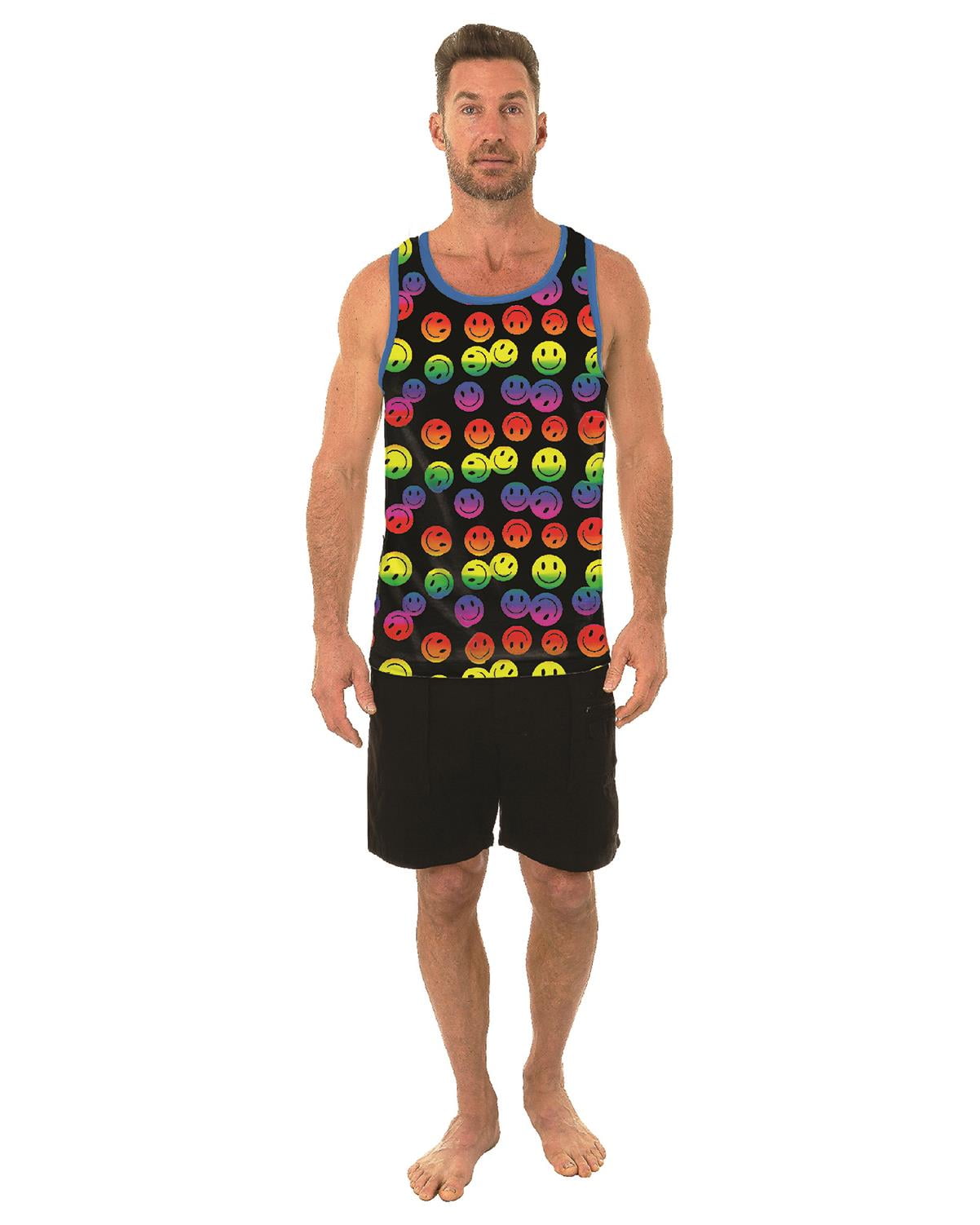 Uzzi Mens Tank Top Rainbow Pride Flag Sleeveless T-Shirt Fun Top, Black ...