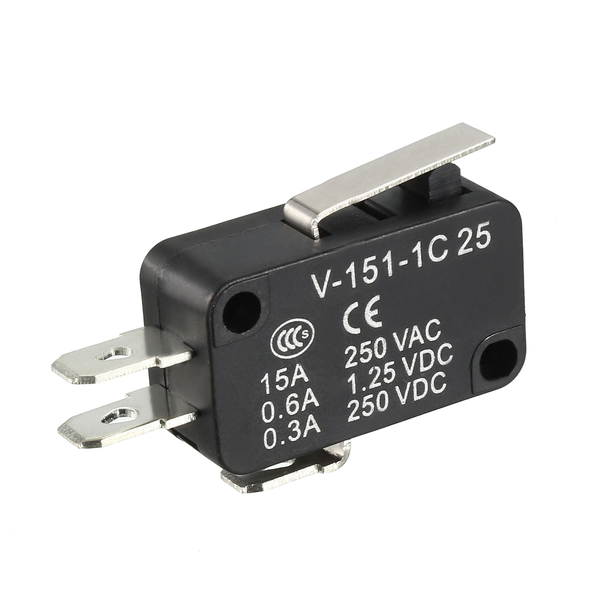 V-151-1C25 15A 250V AC 3 Terminals Straight Lever Miniature Micro ...