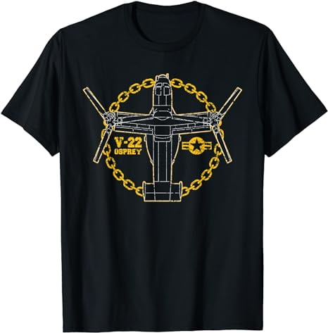 V-22 Osprey Multi-Mission Tilt-rotor Military Aircraft T-Shirt ...