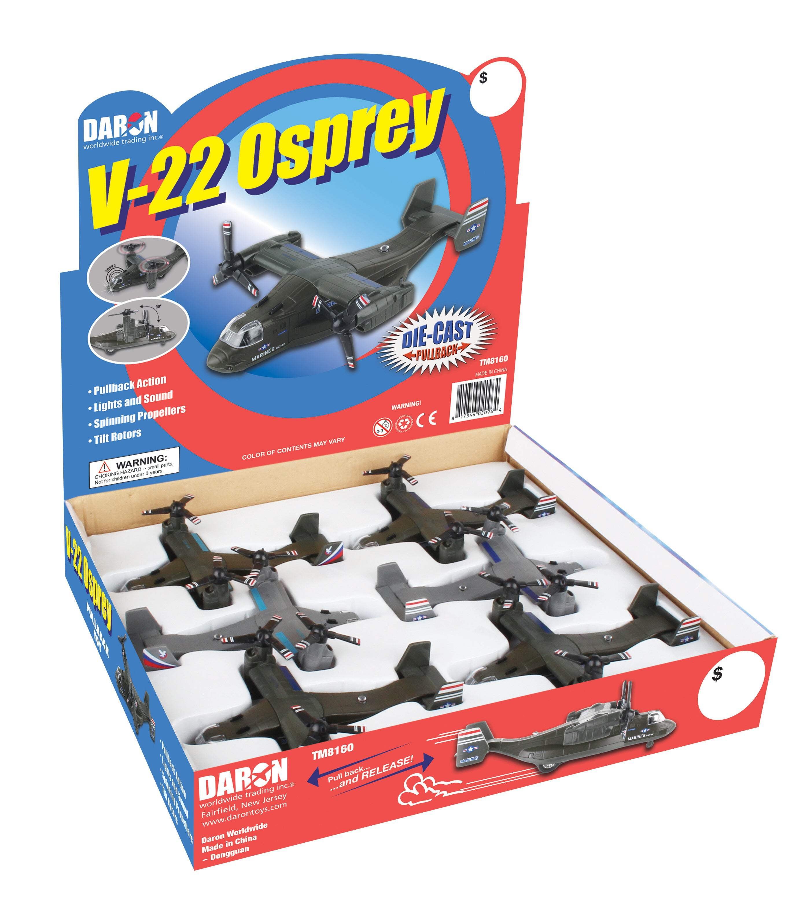 V-22 Osprey Pullback Toy w/Light & Sound (1 Piece / Assorted Styles ...