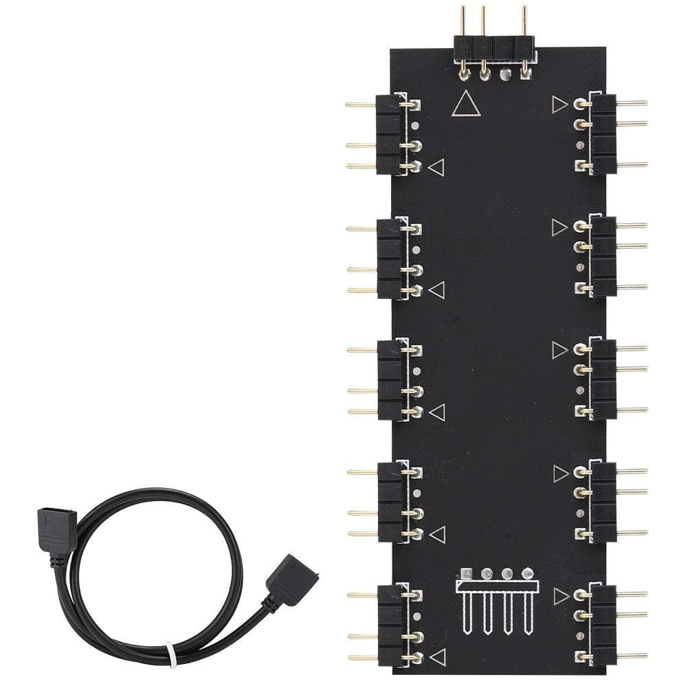 V BESTLIFE Computer 10-Channel RRF12 RGB Hub PC MOD Motherboard RGB Fan ...