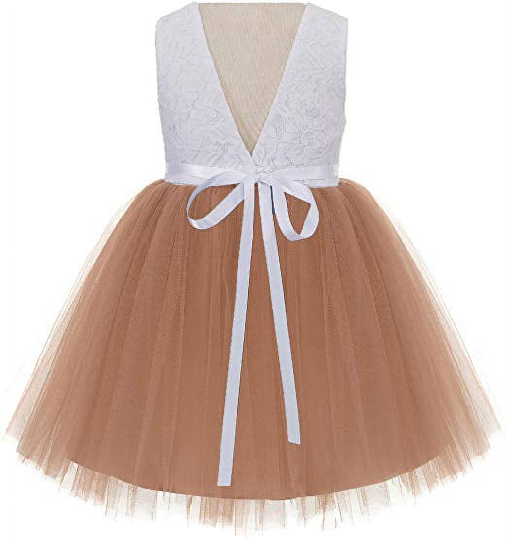 V-Back Backless Lace Flower Girl Dress Junior Bridesmaid Pageant 206R1 ...