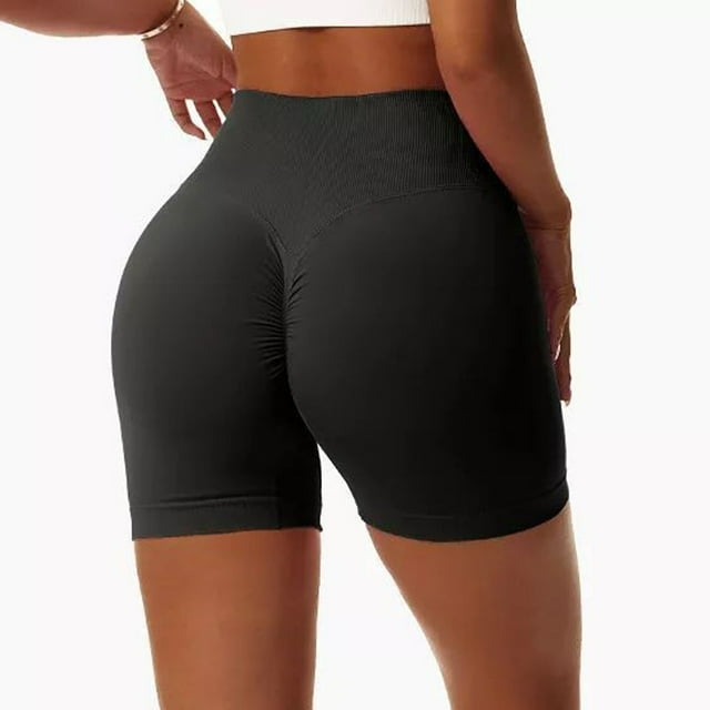 V Back Scrunch Butt Workout Shorts For Women High Waisted Lifting Booty
