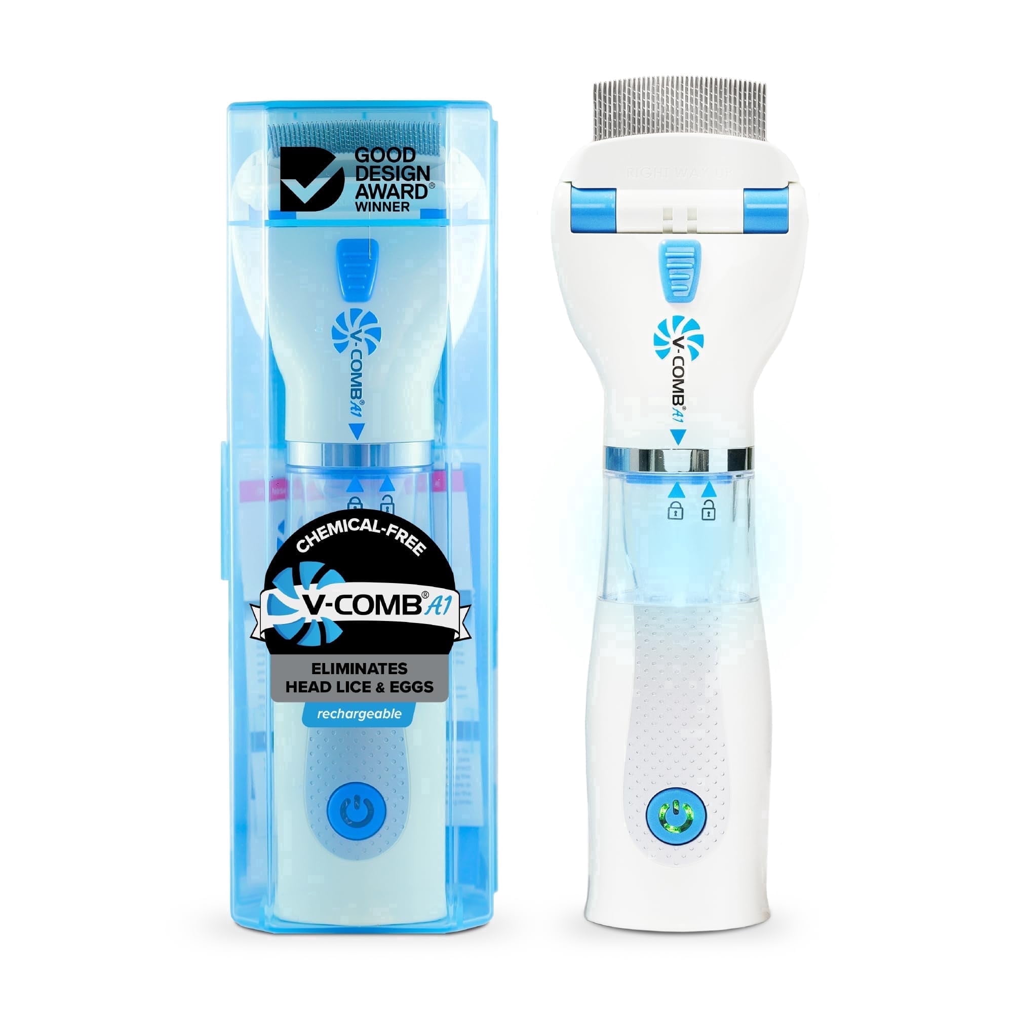 V-Comb A1 Rechargeable Lice Removal, Electric Vacuum Comb with 4 Refill ...