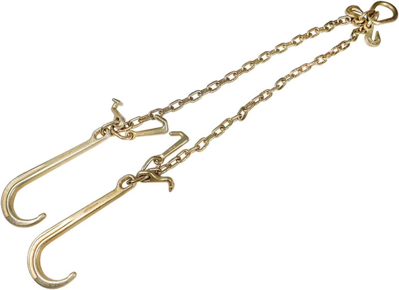 V-Chain Bridle w/15" Large J Hooks,T- Hook&J-Hook w/ Grab Hooks 3' 5/16 ...