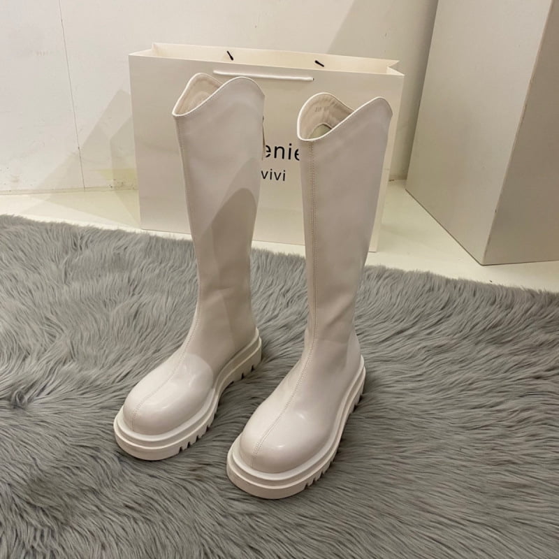 V Cut below the Knee Long Boots Female 2024 Spring and Autumn New ...