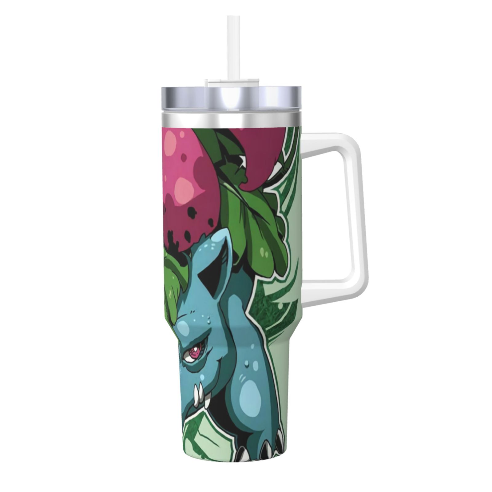 V-Enusaur 40oz Ice King (With Handle And Straw),Car Travel Cup,2-In-1 ...
