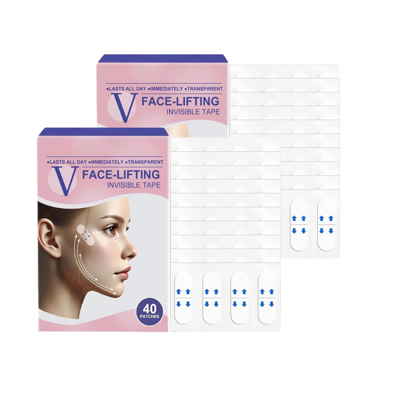V Face-Lifting Invisible Adhesive Tape, Instant Face Lift Tape, Double ...