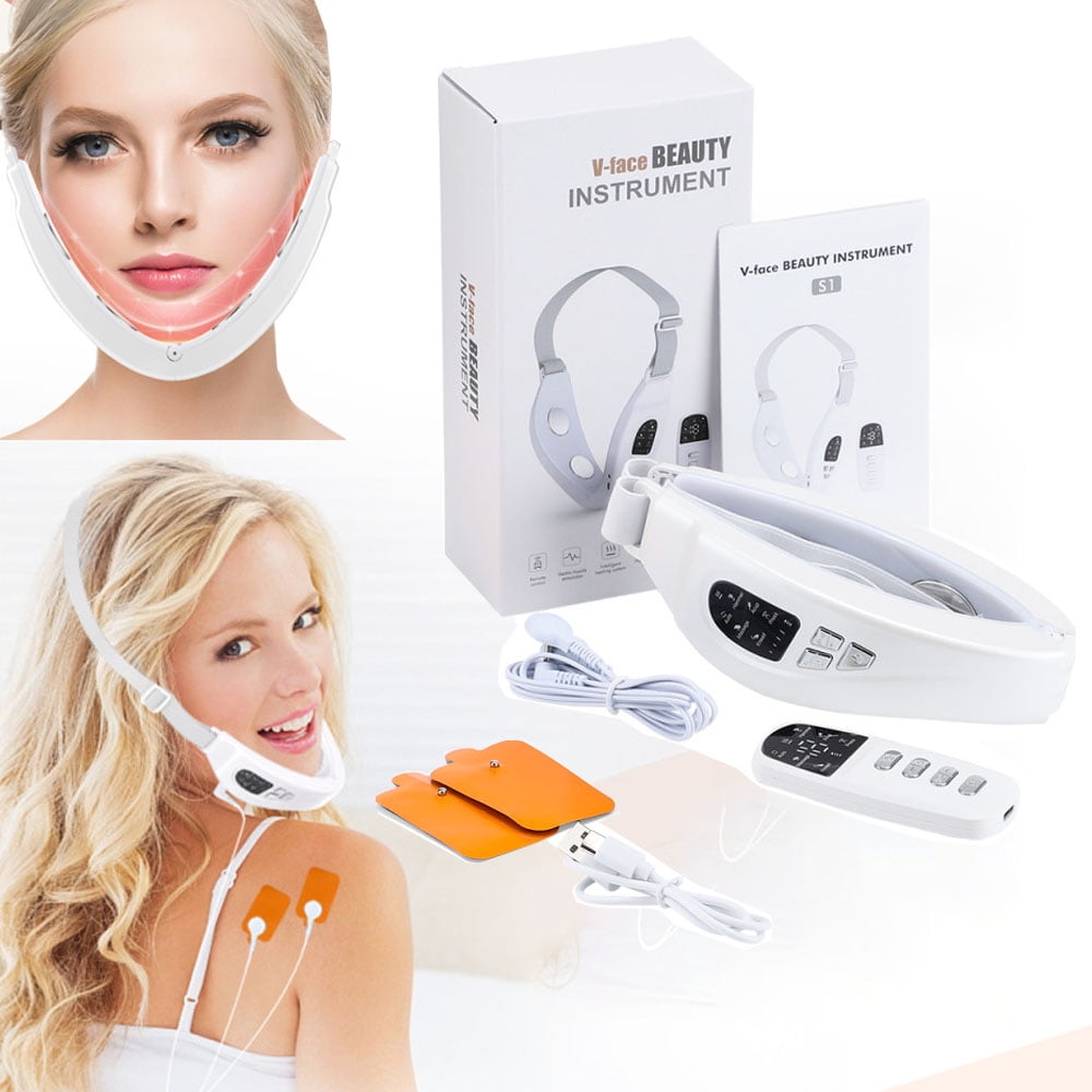 V Face Shaping Machine, Micro-Current Face Slimming Massager ,Red/Blue ...
