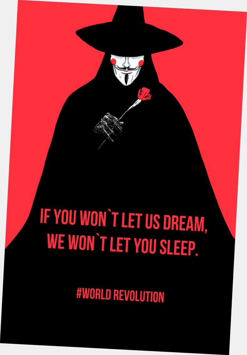 V For Vendetta Movie Poster 16"x24" 16x24 Multi-Color Square Adults ...